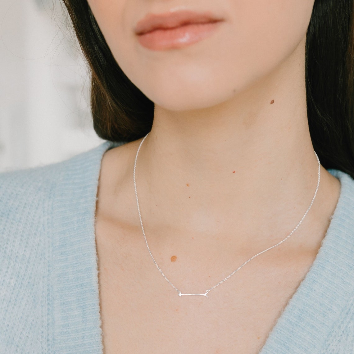 Silver Arrow Necklace Sterling Silver Sideways Arrow - Etsy