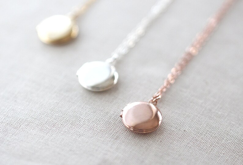 Tiny Gold Locket Necklace on Delicate 14kt Gold Filled Chain | Etsy