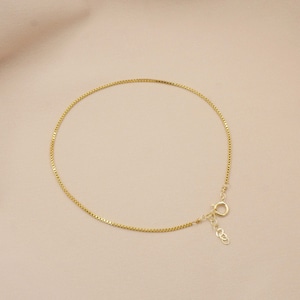 Box Chain Anklet, Gold Chain Anklet, Thin Gold Anklet, 14kt Gold Filled ...