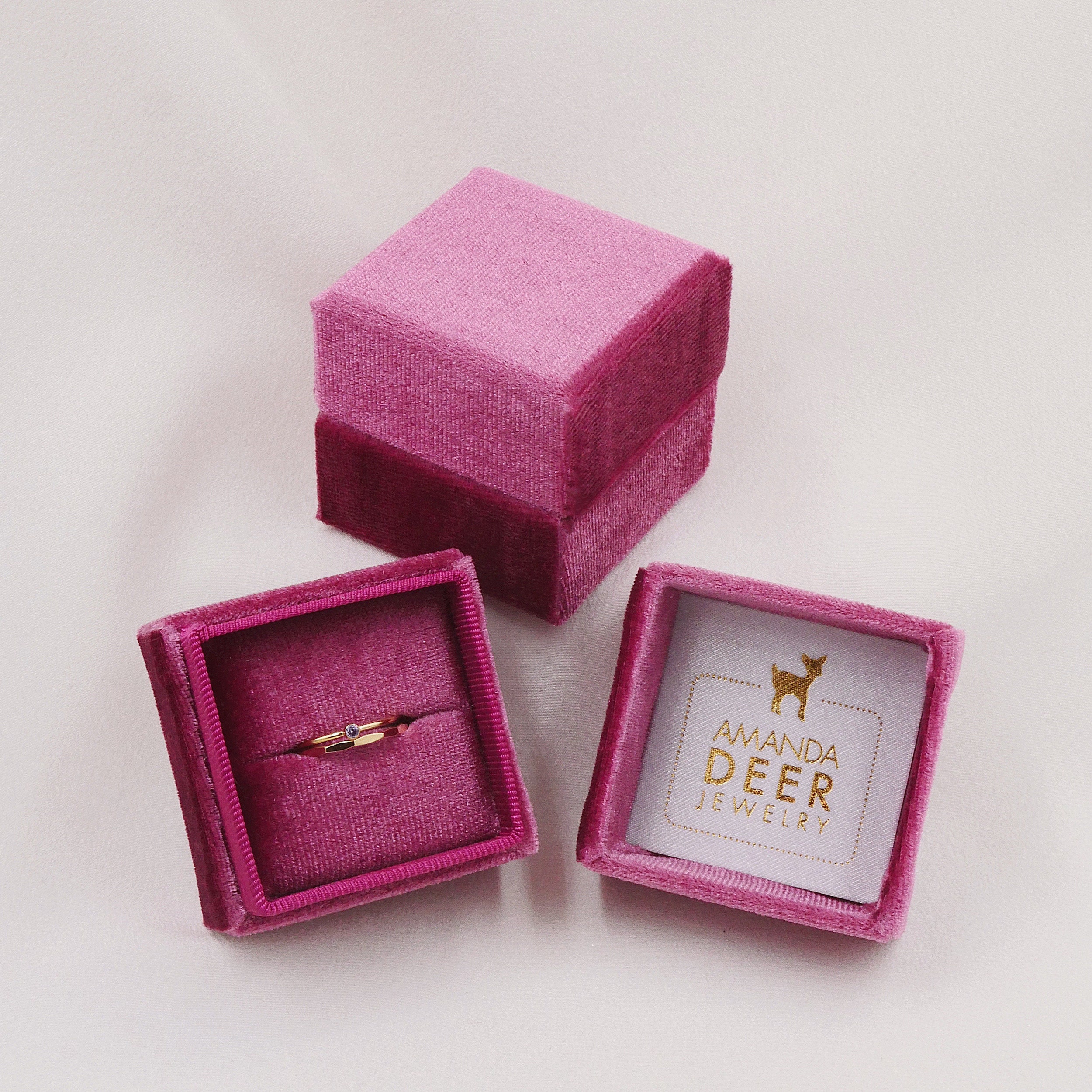 Amanda Deer Jewelry Velvet Ring Gift Box Etsy