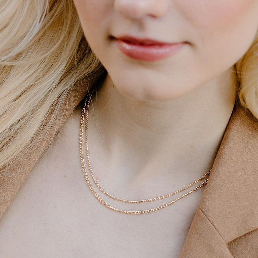Small Curb Chain Necklace Gold Filled Curb Chain Necklace - Etsy