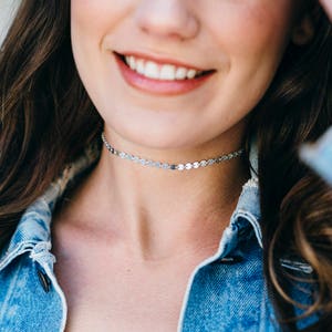 Silver Choker Necklace Sterling Silver Silver Coin Choker - Etsy