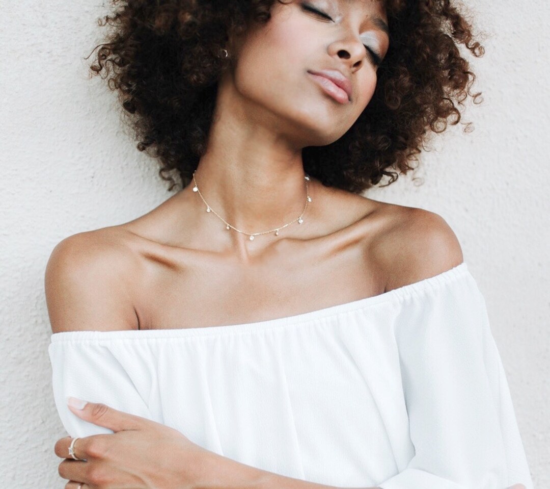 Dangle Choker Dainty Choker Necklace Crystal Choker - Etsy