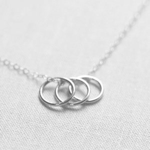 Three Ring Necklace Sterling Silver - Etsy