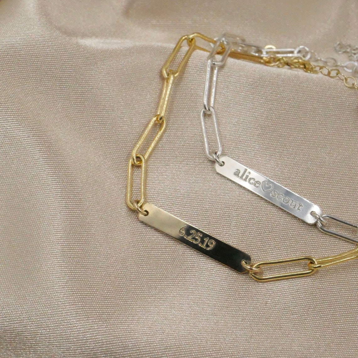 Personalized Bar Bracelet Gold or Silver Bar Bracelet - Etsy