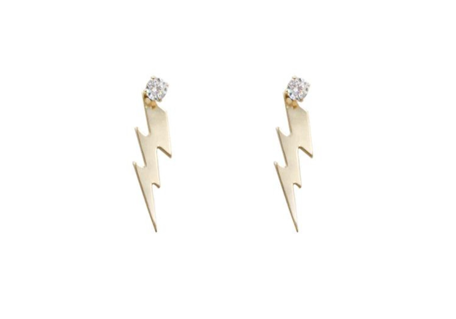 Lightning Bolt Ear Jackets Gold Statement Earrings | Etsy