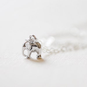 Silver Elephant Necklace | Tiny Elephant Necklace | Elephant Necklace ...