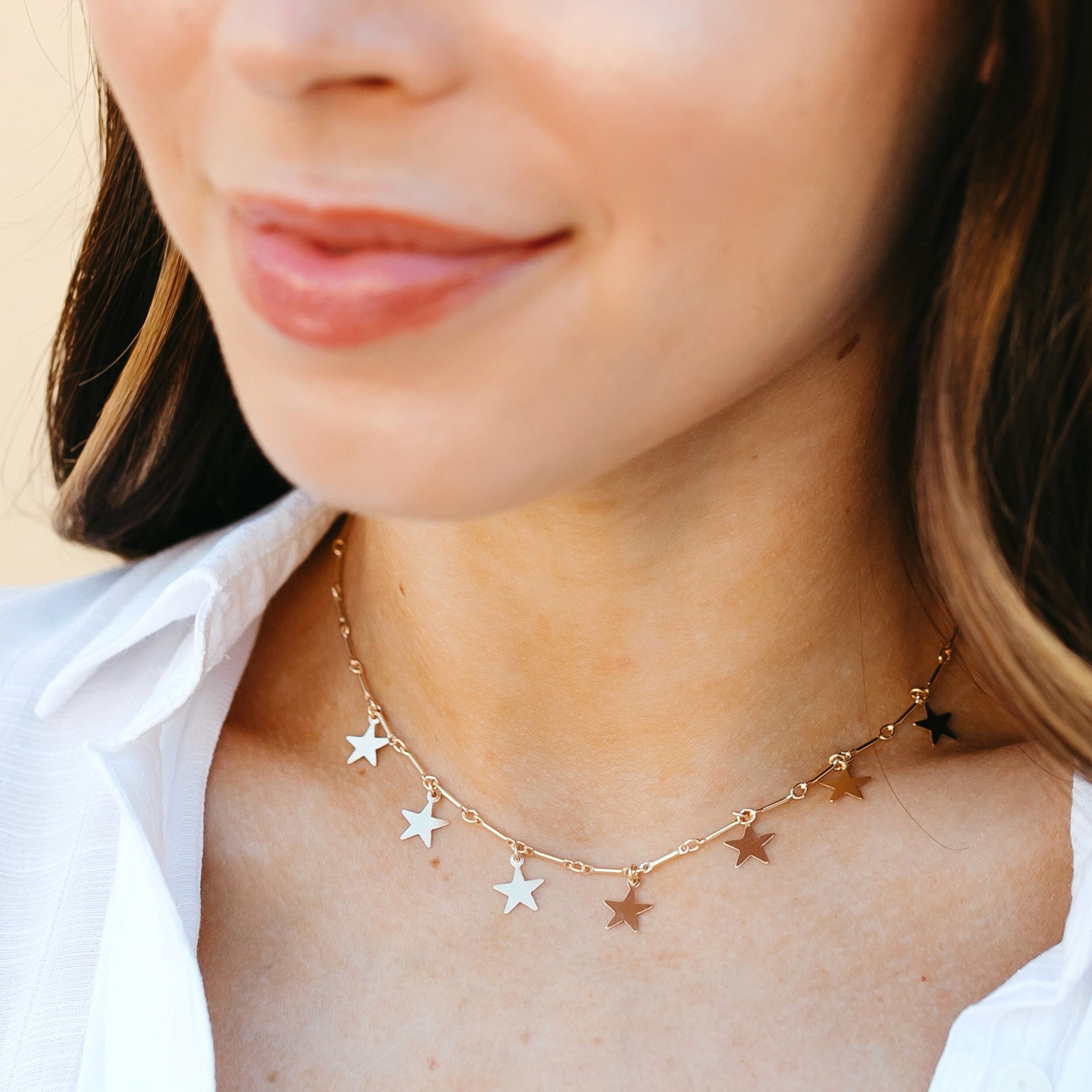 Falling Star latest Choker Necklace Gold