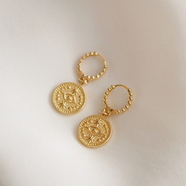 Gold Coin Earrings - Etsy