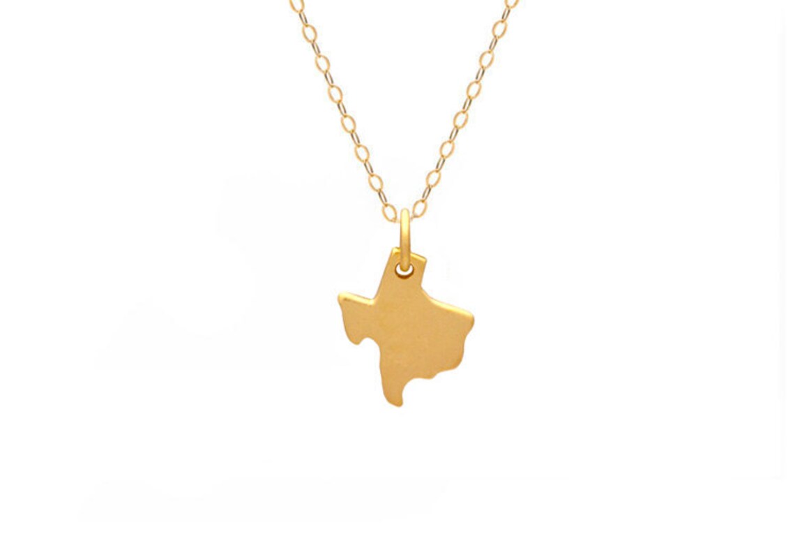 Gold Texas Necklace State Charm Necklace Texas Jewelry - Etsy