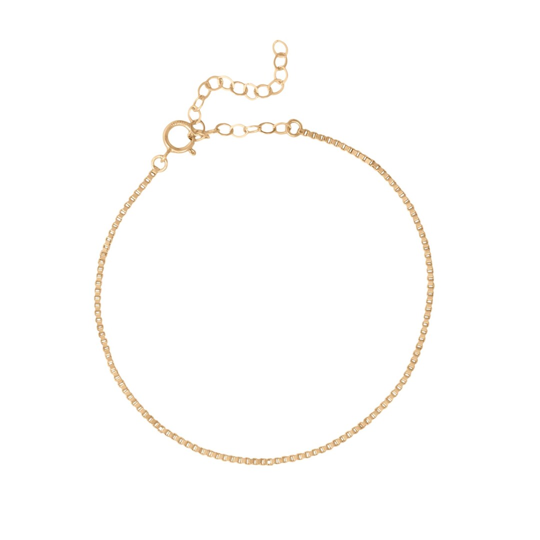 Box Chain Anklet, Gold Chain Anklet, Thin Gold Anklet, 14kt Gold Filled ...