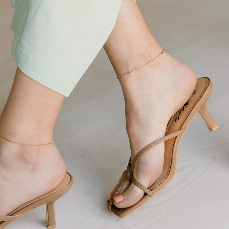 Mini Paperclip Chain Anklet Gold Chain Anklet Thin Gold | Etsy