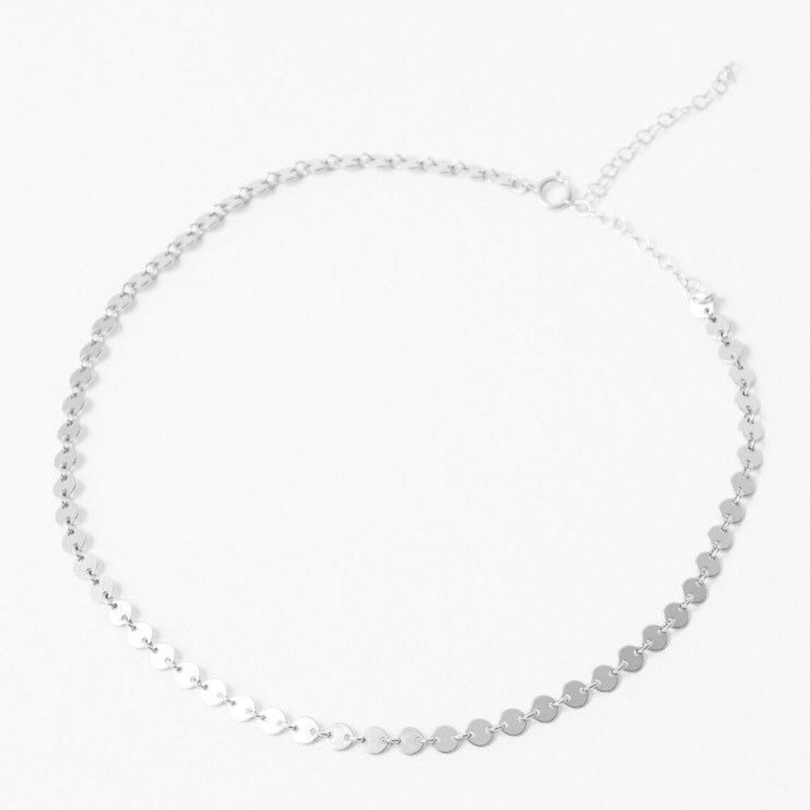 Silver Choker Necklace Sterling Silver Silver Coin Choker - Etsy