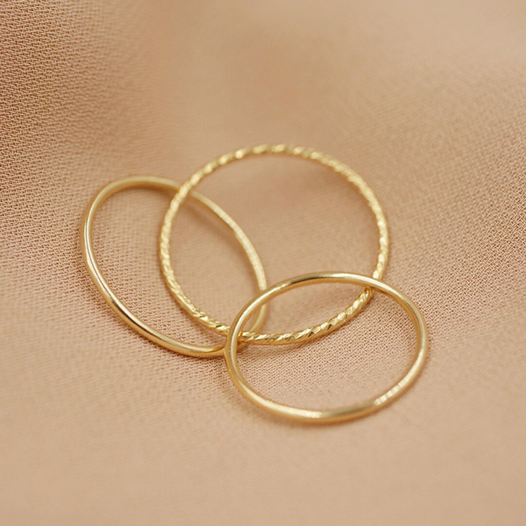 Trio Ring Set, Minimalist Gold Ring Set, Thin Gold Rings, Gold Ring Set ...