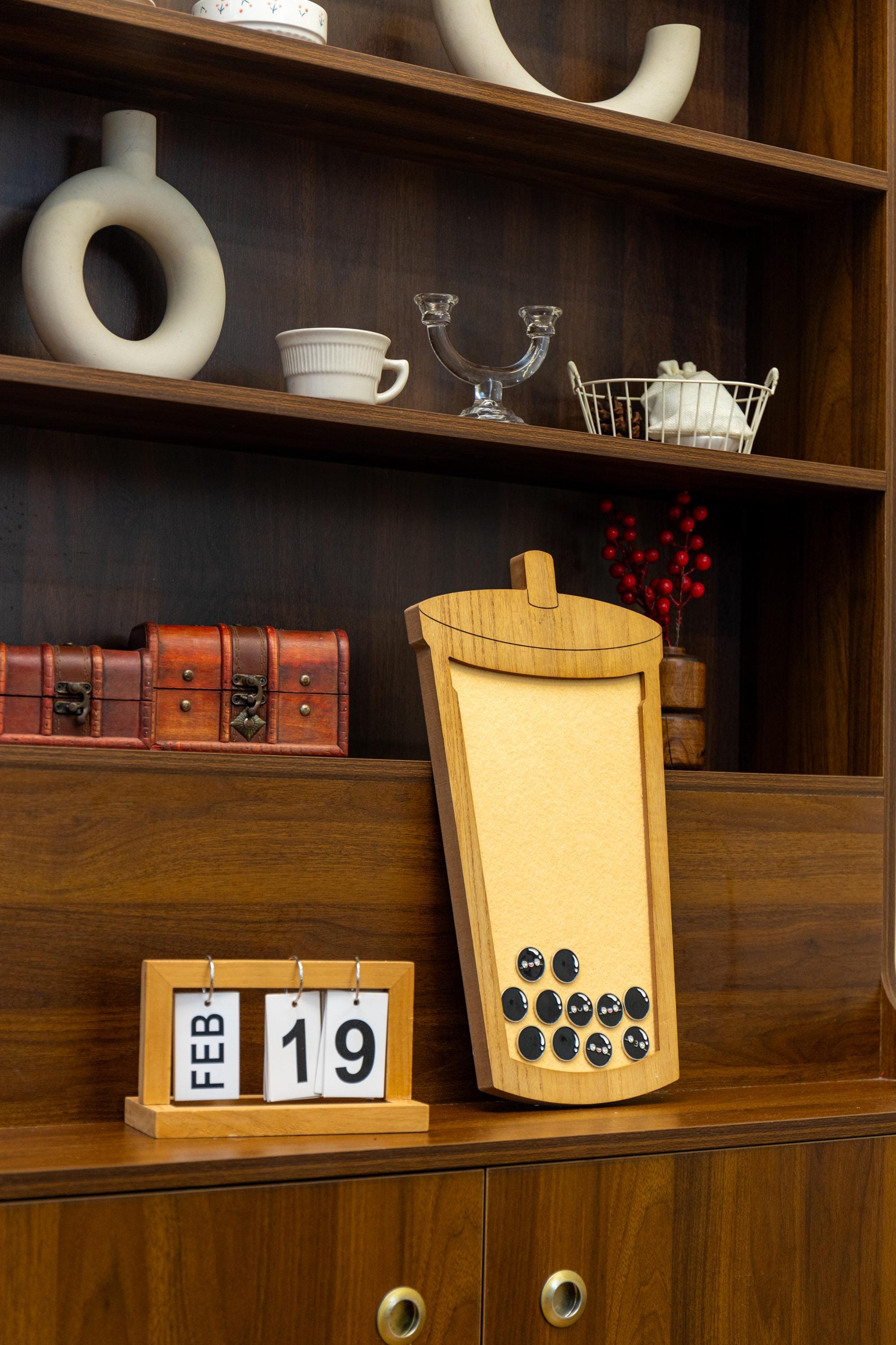 Boba Tea Bulletin Board - Jasmine Milk Tea - Natural Wood - Etsy