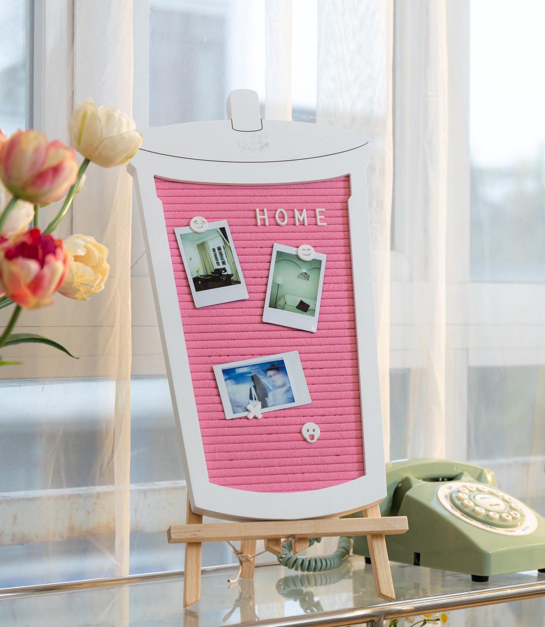 Boba Tea Bulletin Letter Board - Rose Milk Tea - Natural Wood - Etsy