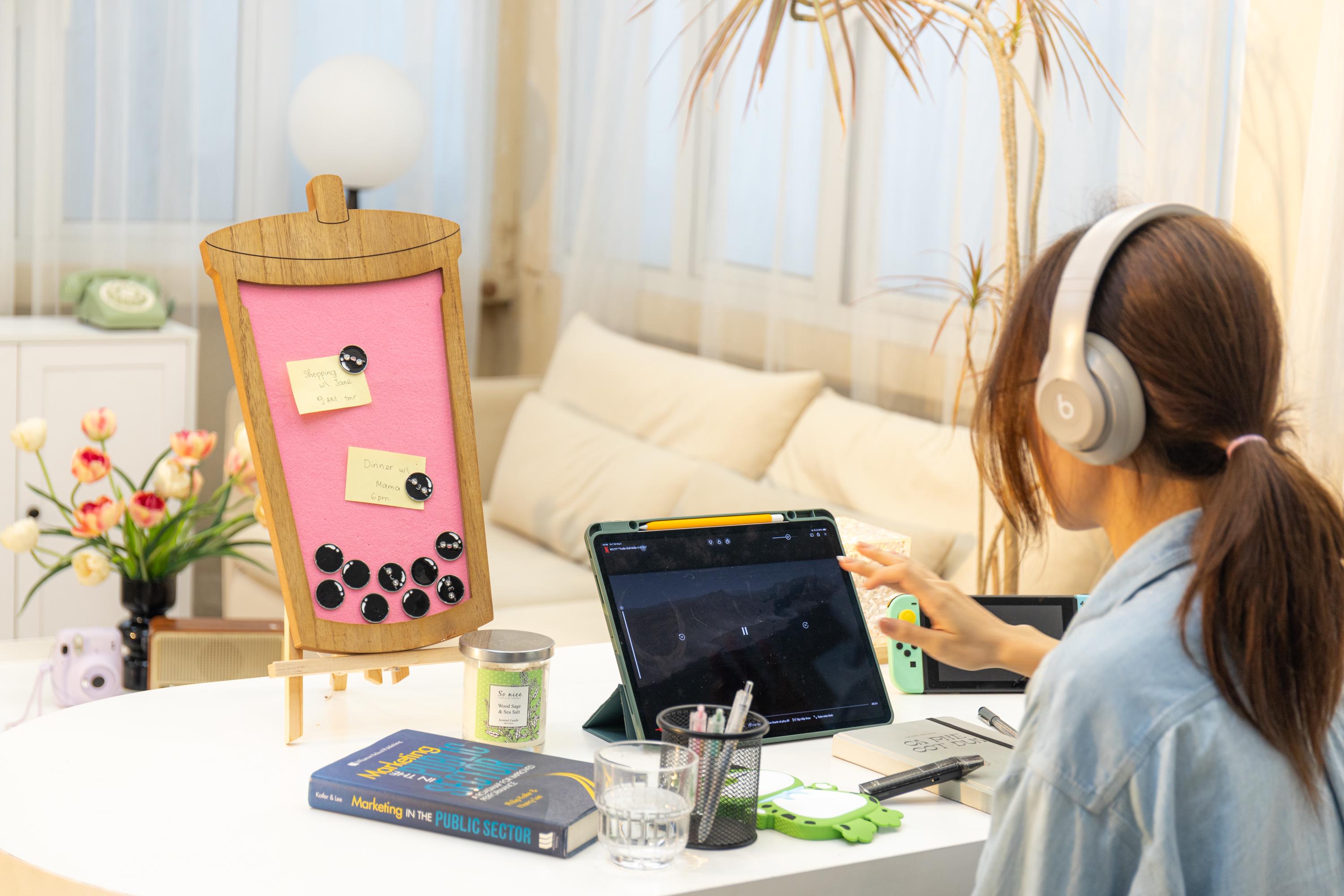 Boba Tea Bulletin Board - Rose Milk Tea - Natural Wood - Etsy