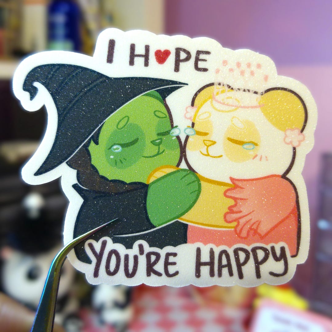 Wicked Panda Sticker, Besties Panda Sticker, Waterproof Sticker, Cute ...