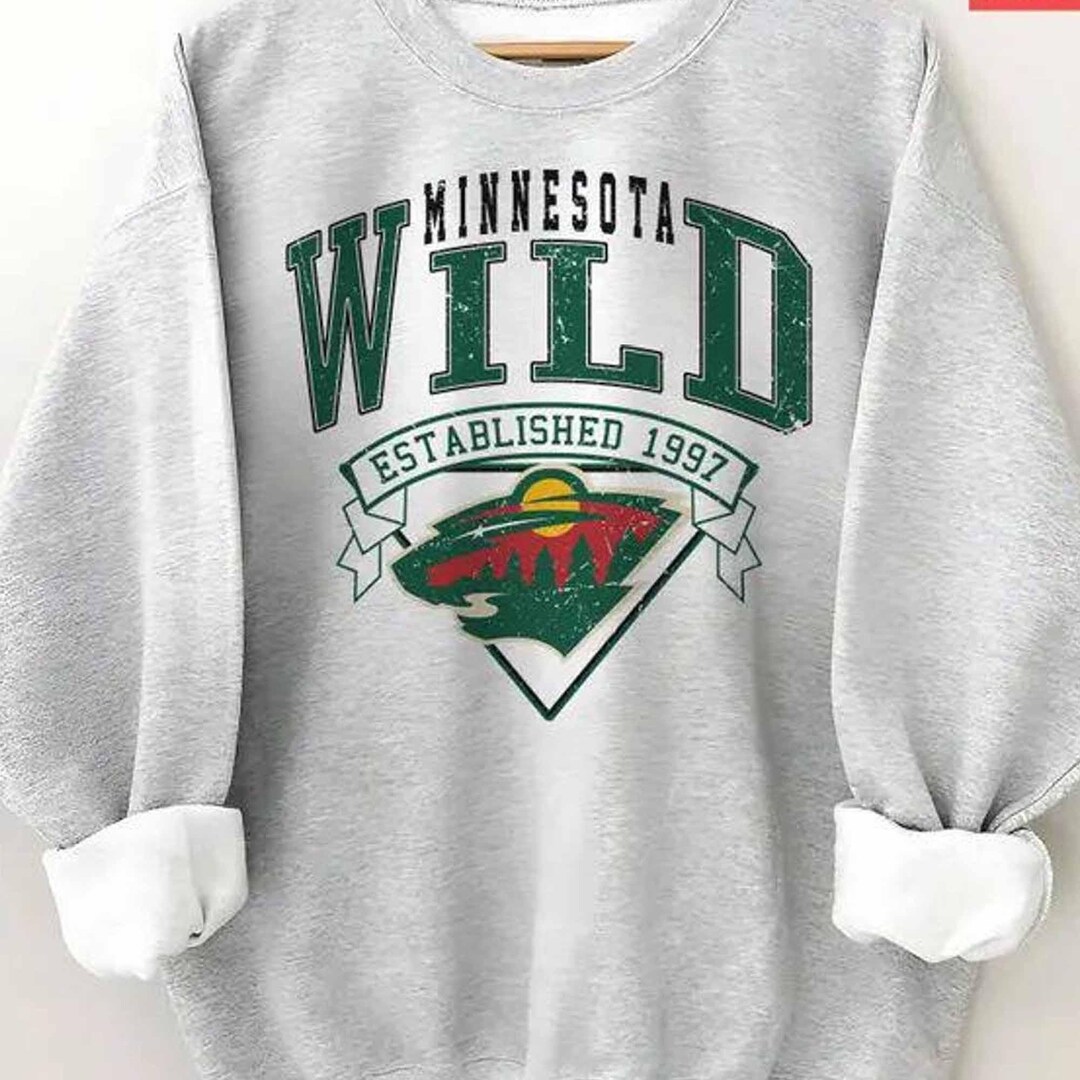 Vintage 90s Minnesota Wild Shirt, Crewneck Sweatshirt, Retro Hockey ...