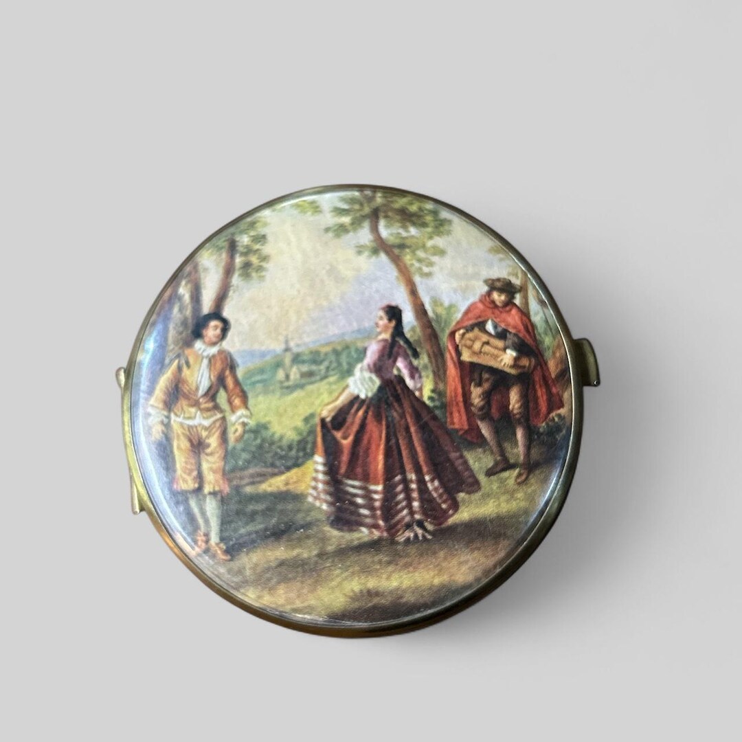 Vintage Spanish Matador and Lady Dancing 2 Sided Compact Mirror Made in ...