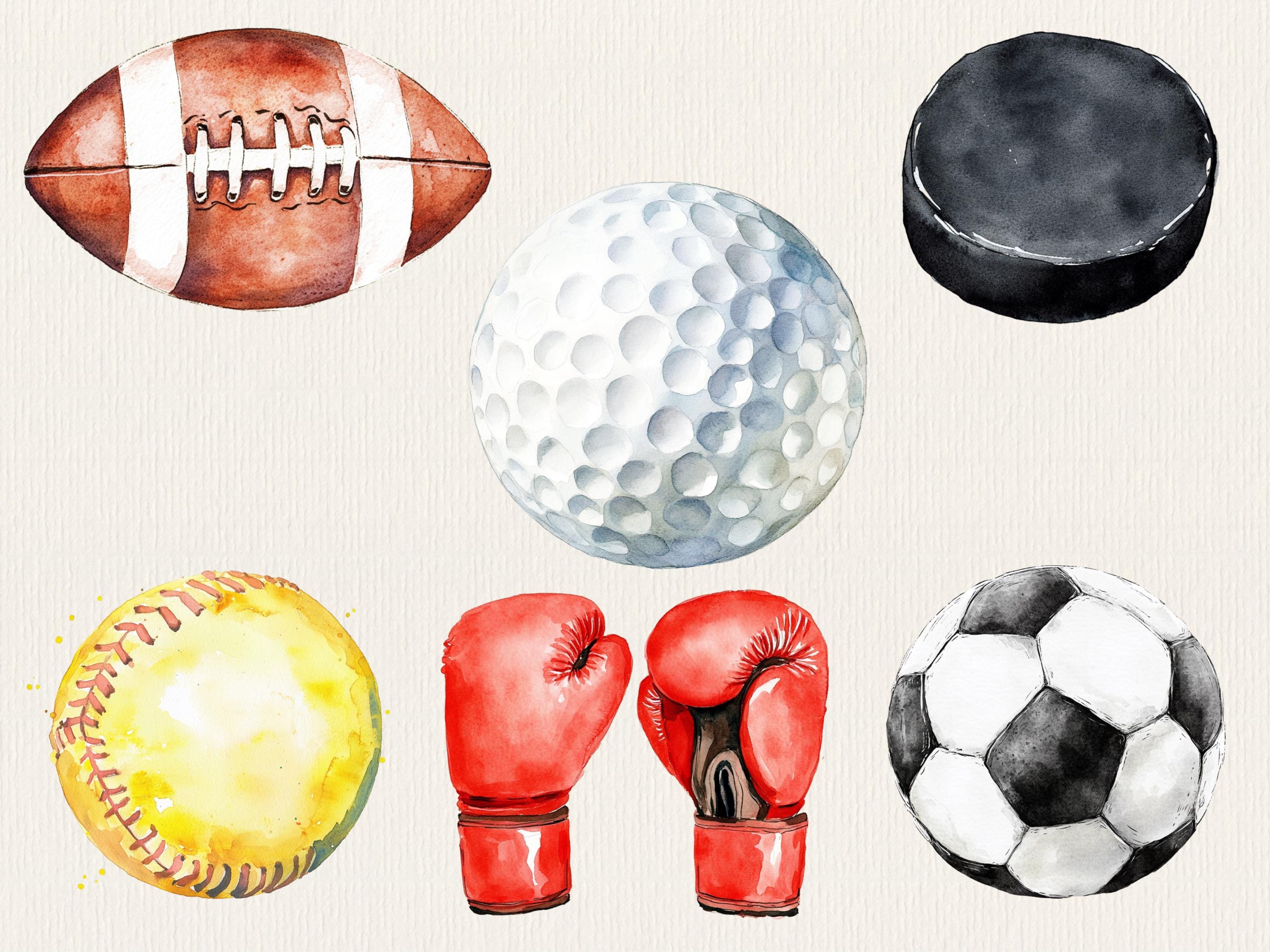 Watercolor Sports Clipart Watercolor Sports Balls Download Cute ...