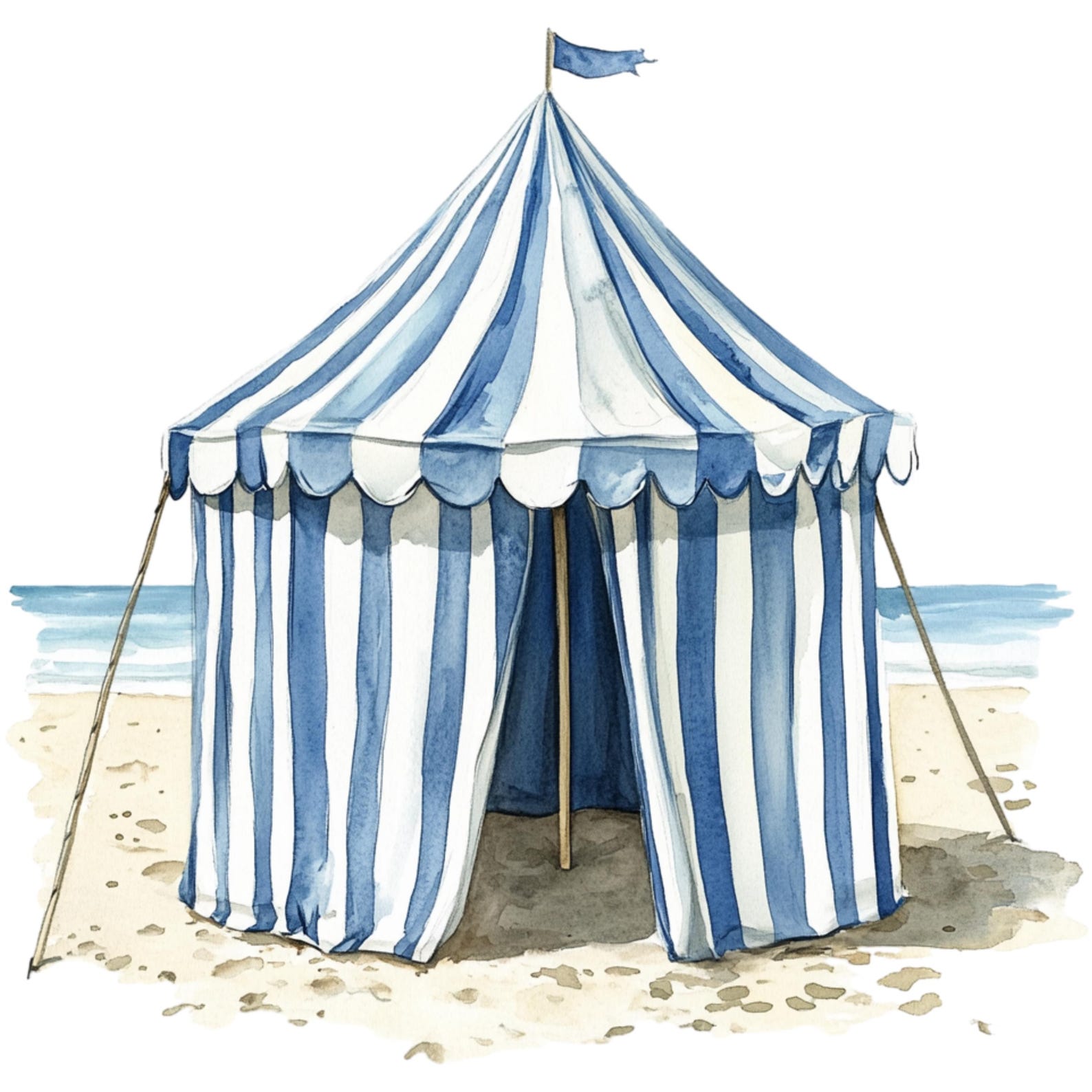 12 Retro Beach Tents Clipart Summer Clip Art Summer Tent High Quality ...
