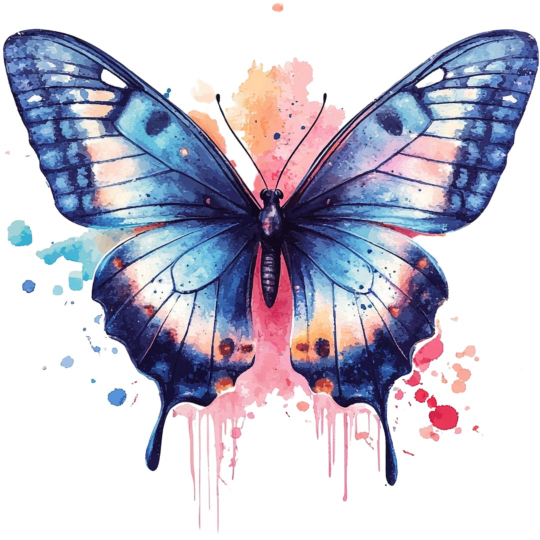 12 Butterfly Clipart Watercolor Butterflies Clip Art Spring High ...