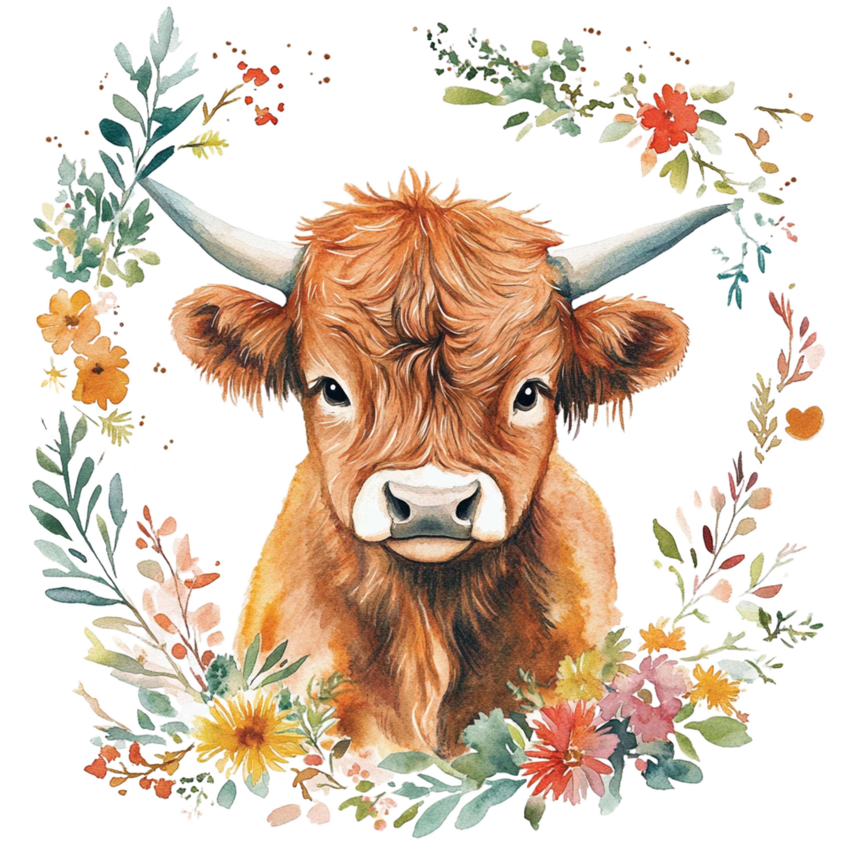 10 Spring Highland Cow Clipart Spring Clip Art Highland Cows High ...