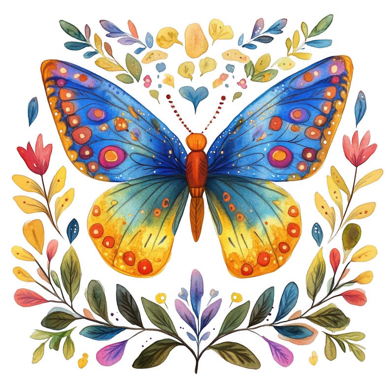 13 Spring Butterflies Clipart Butterfly Clip Art Butterfly Folk Art ...