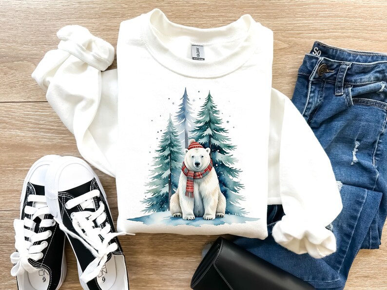 Winter Polar Bears Clipart Winter Wonderland Clip Art Watercolor Arctic ...