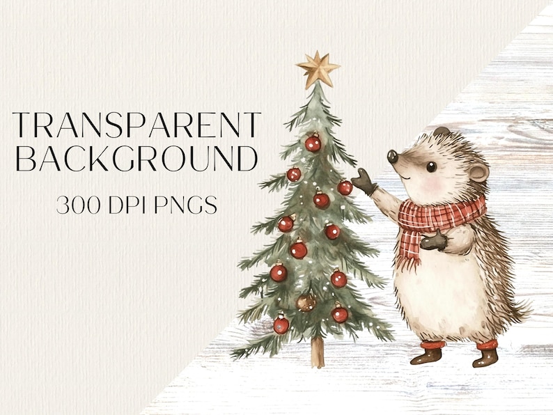 Watercolor Christmas Hedgehogs Clipart Cute Christmas Clip Art Cute ...
