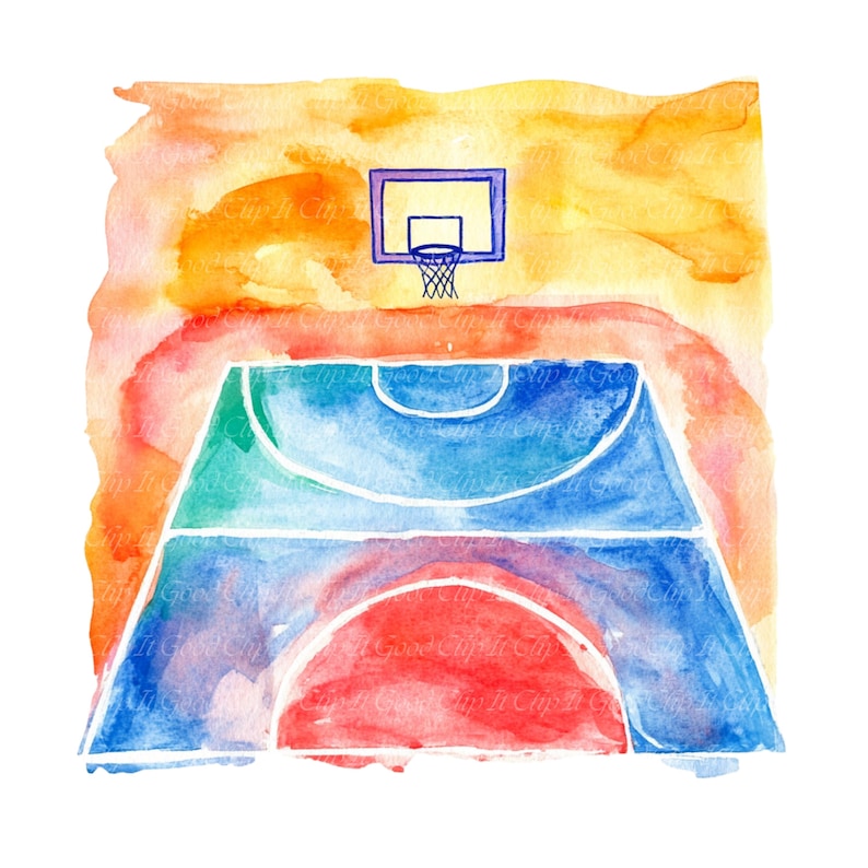 12 Watercolor Basketball Clipart Sports Clip Art Basketball Graphics ...