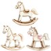 12 Baby Rocking Horse Clipart Watercolor Baby Shower Clipart Vintage ...