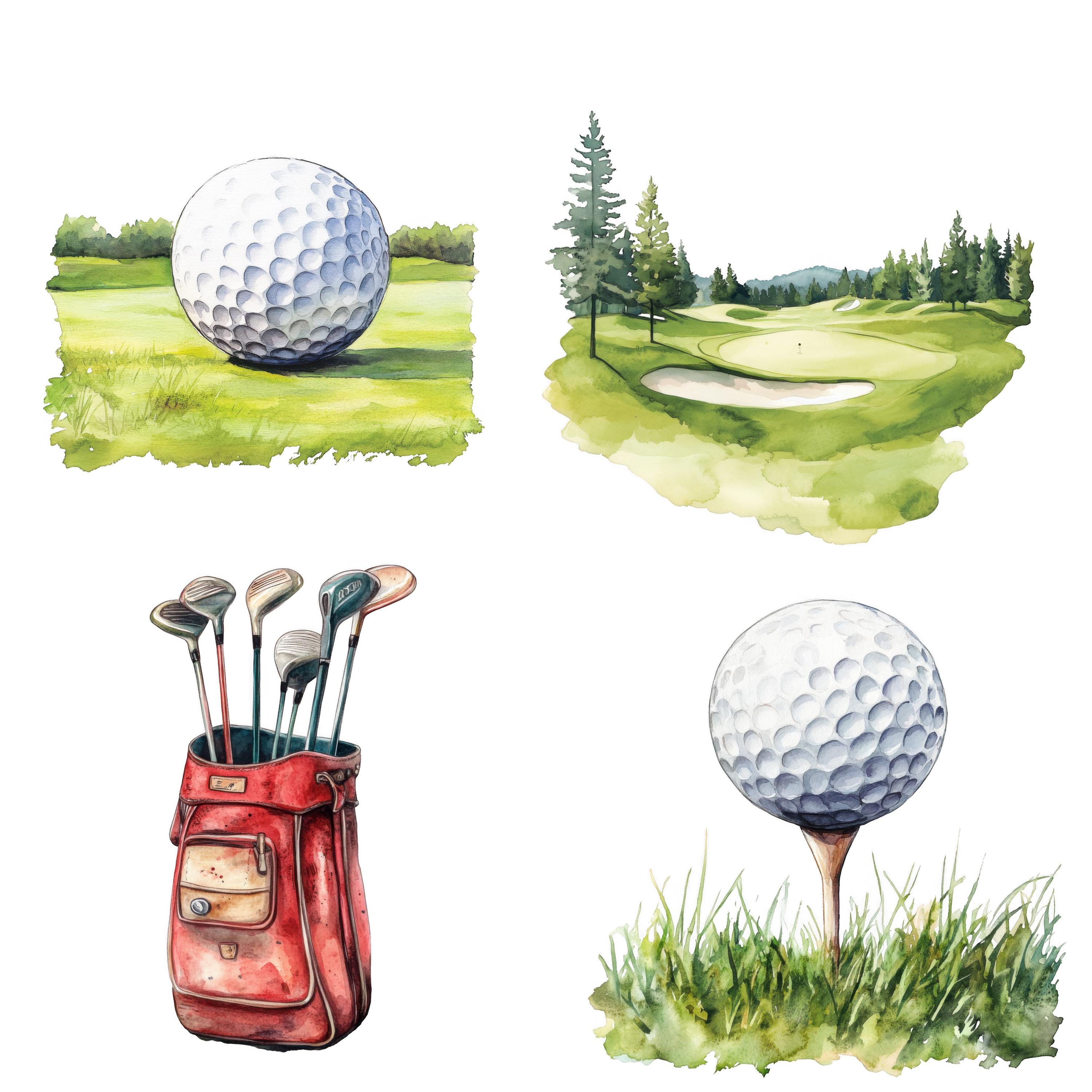 13 Golf Clipart Watercolor Golf Clubs Clip Art Sports High Quality Pngs ...
