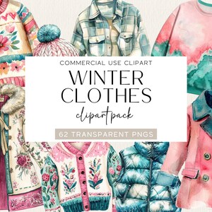 Whimsical Winter Clothes Clipart Winter Clip Art Cozy Winter Fashion ...