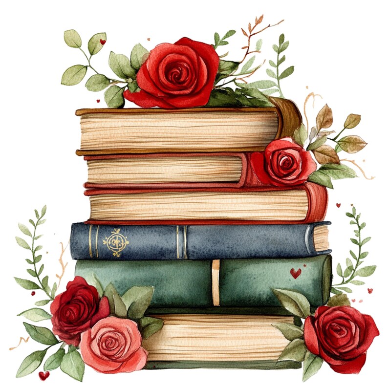 10 Valentine Stack of Books Clipart High Res Pngs Valentines Day Clip ...