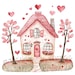 11 Whimsical Valentine House Clipart Valentine Homes Clip Art Cozy ...