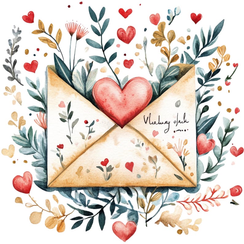 12 Valentine Love Letter Clipart Valentines Scandinavian High Res Pngs ...