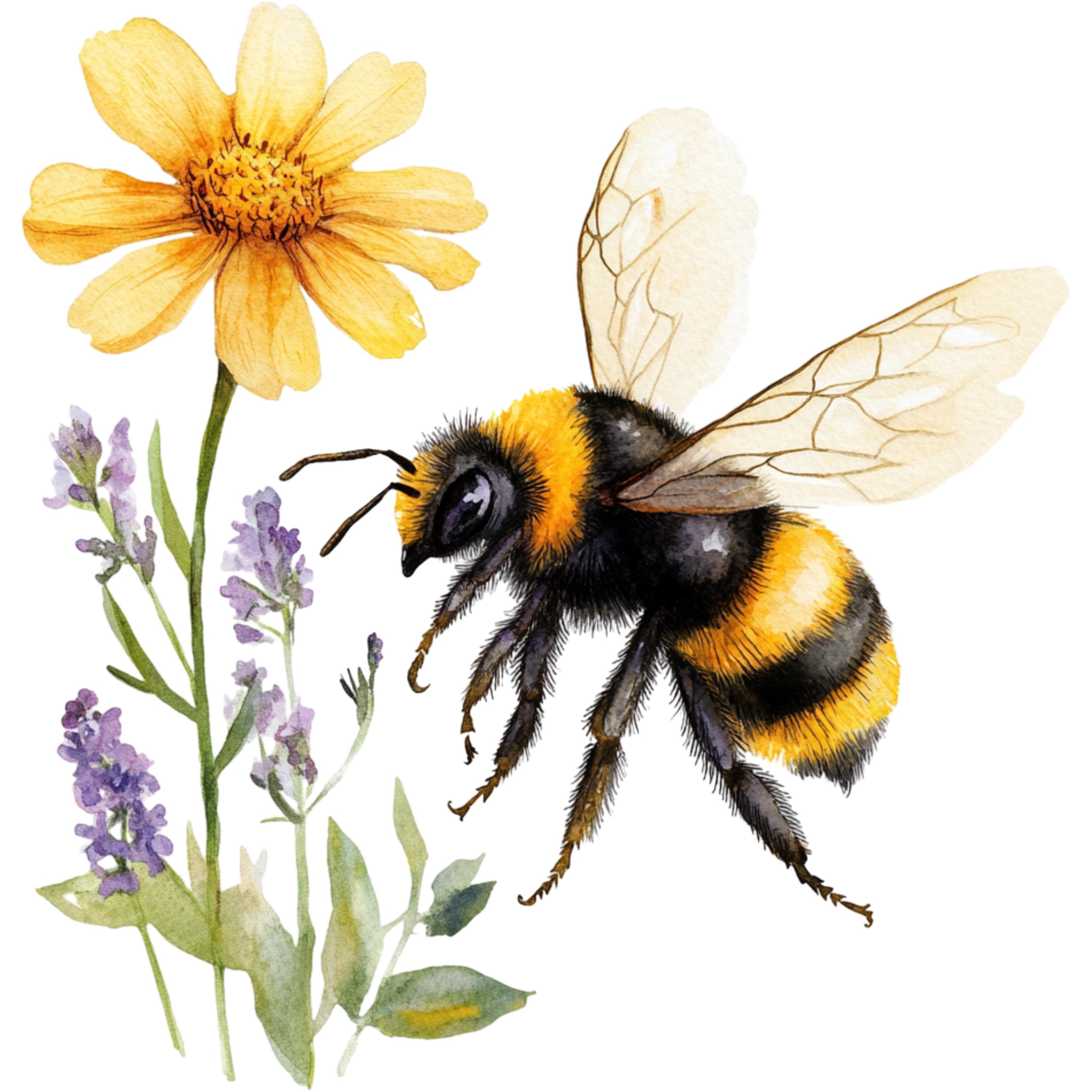 12 Spring Bees Clipart Flowers and Bees Clip Art Spring High Quality ...