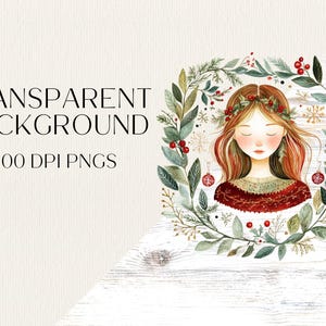 Watercolor Scandinavian Winter Clipart Christmas Folk Art Illustrations ...