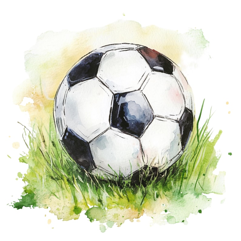 12 Soccer Clipart Watercolor Soccer Ball Clip Art Sports High Quality ...