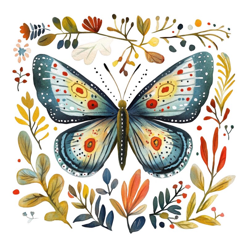 13 Spring Butterflies Clipart Butterfly Clip Art Butterfly Folk Art ...