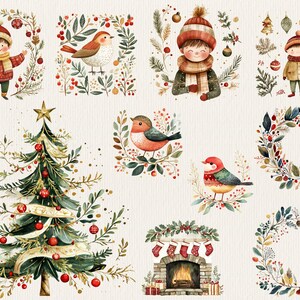 Watercolor Scandinavian Winter Clipart Christmas Folk Art Illustrations ...