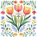 14 Spring Tulips Clipart Tulip Folk Art Clip Art Spring Flowers High ...