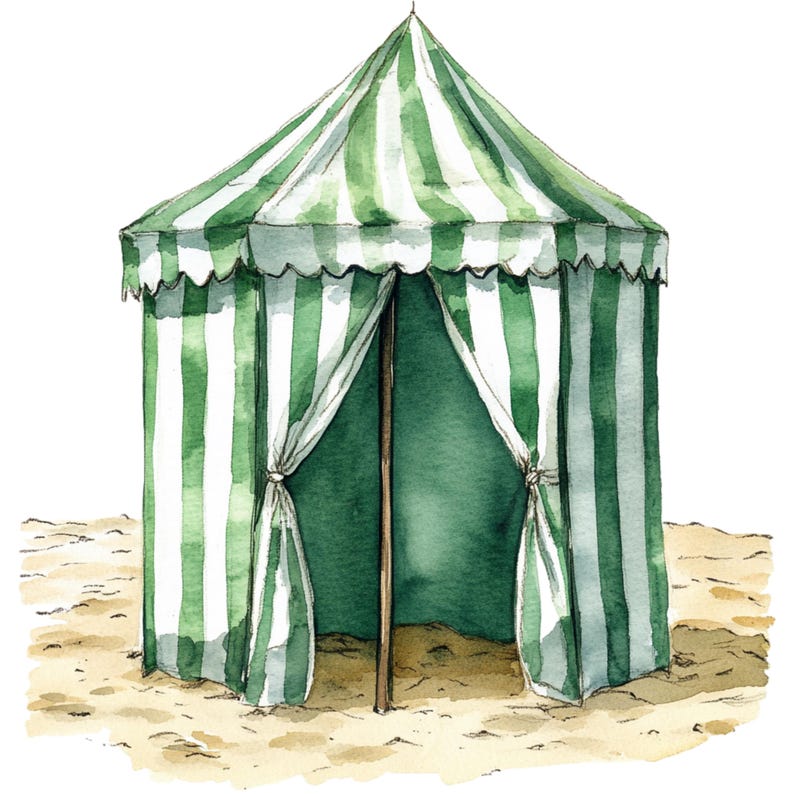 12 Retro Beach Tents Clipart Summer Clip Art Summer Tent High Quality ...