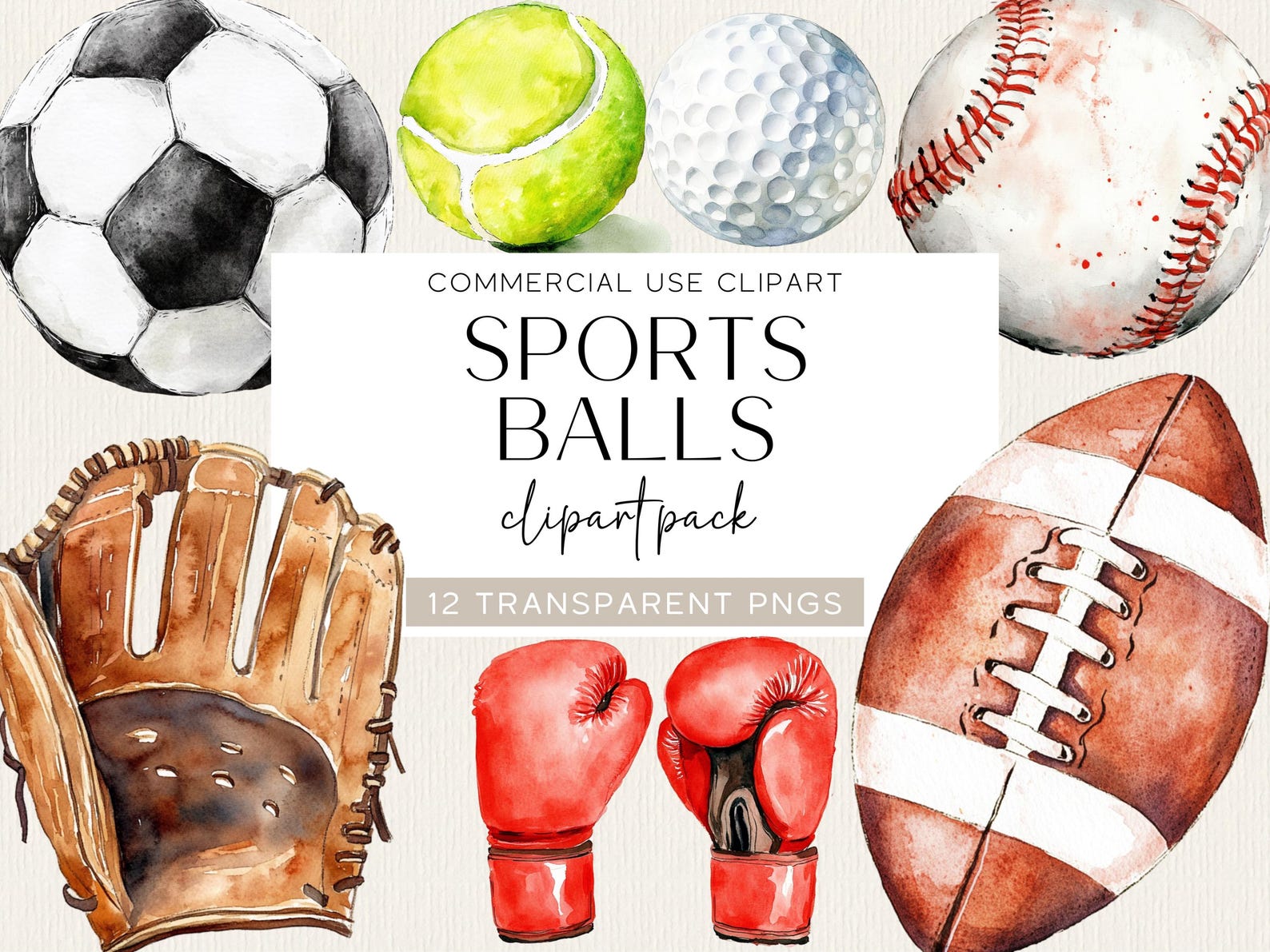 Watercolor Sports Clipart Watercolor Sports Balls Download Cute ...