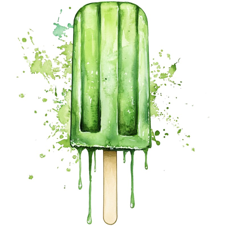 12 Popsicle Clipart Watercolor Summer Popsicles Clip Art Summer High ...
