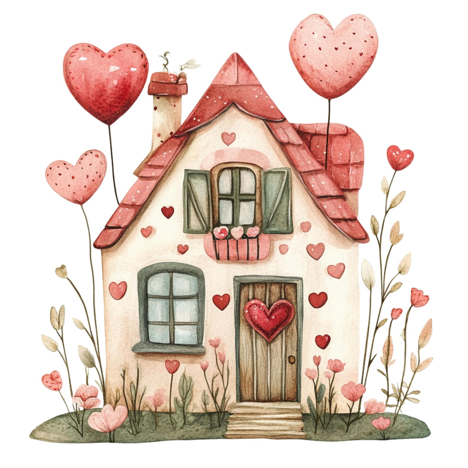 11 Whimsical Valentine House Clipart Valentine Homes Clip Art Cozy ...