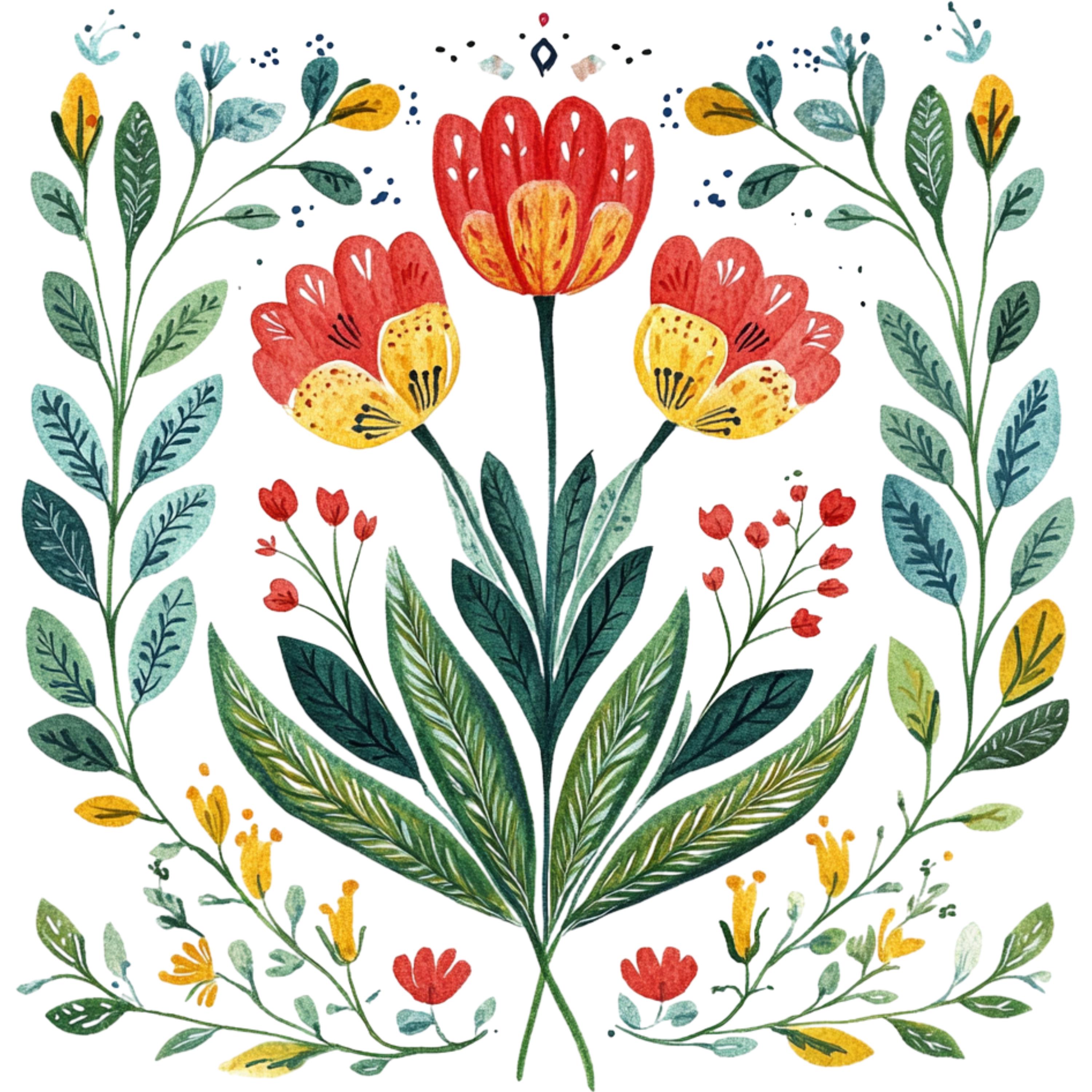 14 Spring Tulips Clipart Tulip Folk Art Clip Art Spring Flowers High ...