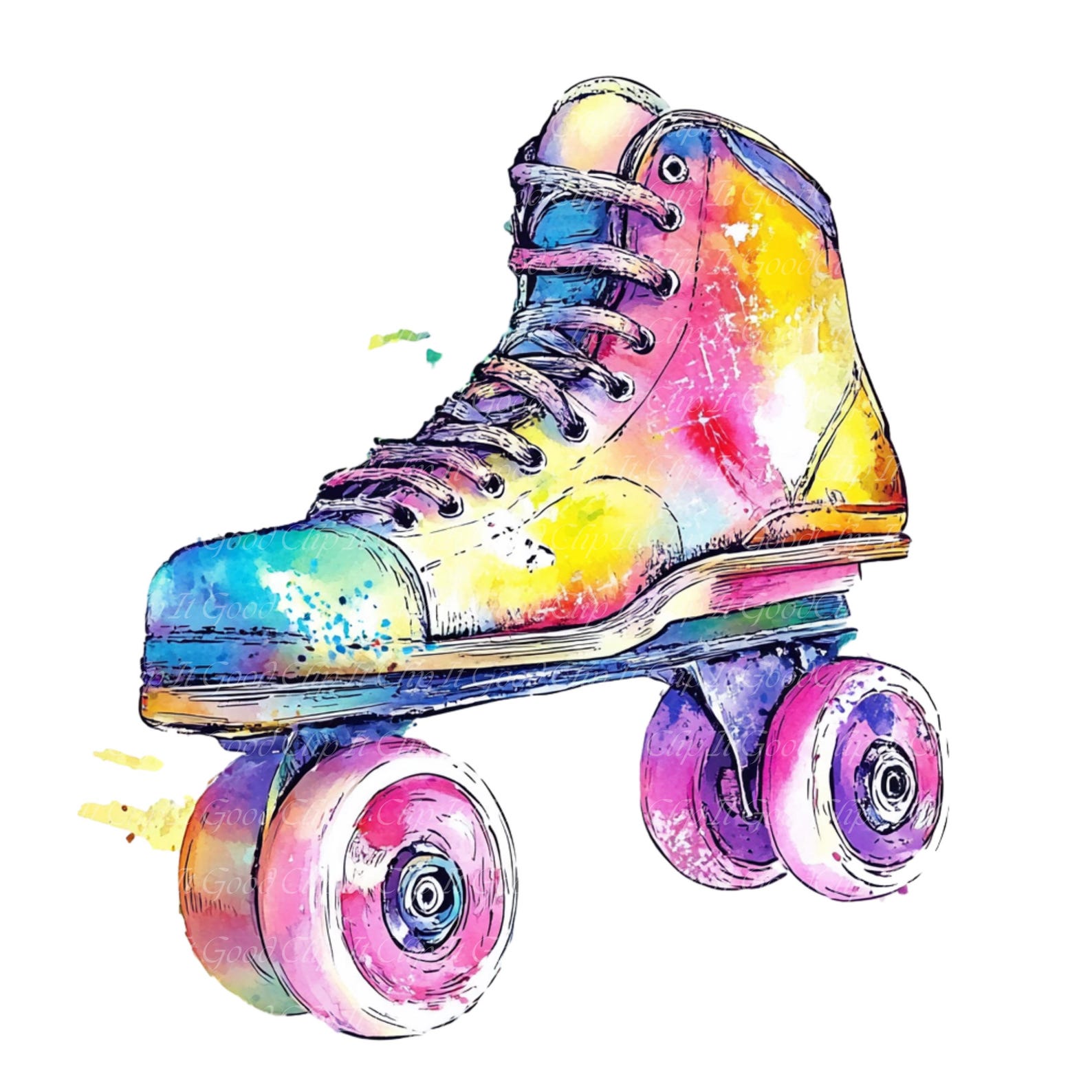 12 80s Clipart Neon 80s Clip Art Retro Neon Graphics Roller Skate I ...